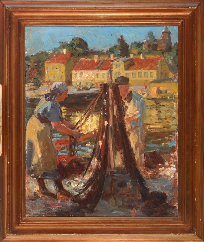 Laurits Regner Tuxen | Fiskegarnene renses (1926) | MutualArt