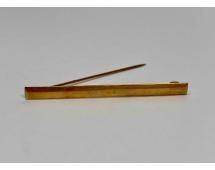 Block | Vintage 18K Gold Rectangular Pin with Engraving (1889) | MutualArt