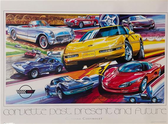 Block | 1994 Corvette Past, Present, and Future Poster on Recycled ...