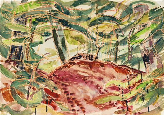 Wilhelm Lachnit | Landschaft mit rotem Hügel (1956) | MutualArt