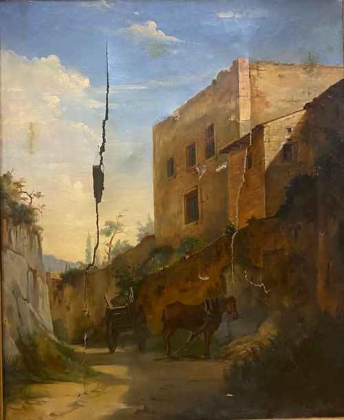 Jean Michel Grobon | Charette and house (1770 - 1853) | MutualArt