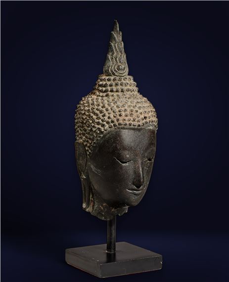 Thai School, 14th Century | Pequeña Cabeza de Buda con Ushnisha y Rasmi ...