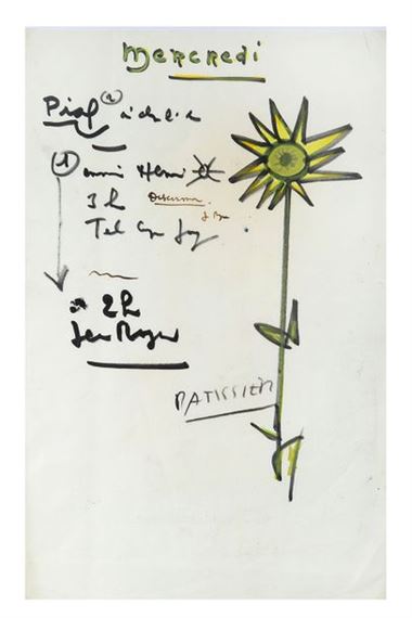 Jacques Prevert | DESSIN original et notes autographes (2012) | MutualArt
