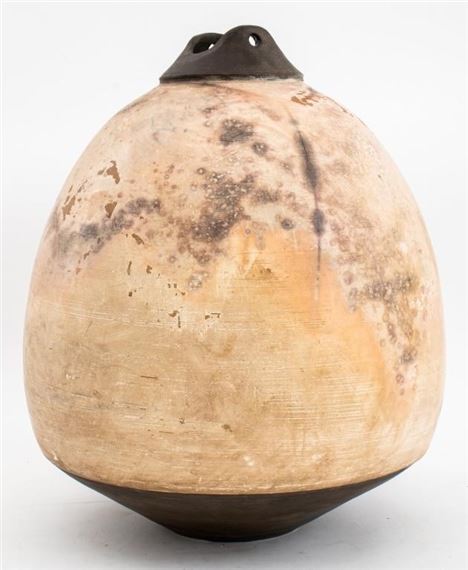 Chris Richard | Chris Richard Raku Fired Pottery Vase (1981) | MutualArt