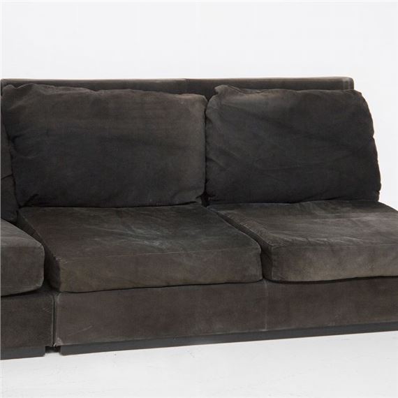 Willy Rizzo | Corner sofa in Black Alcantara (1970s) | MutualArt