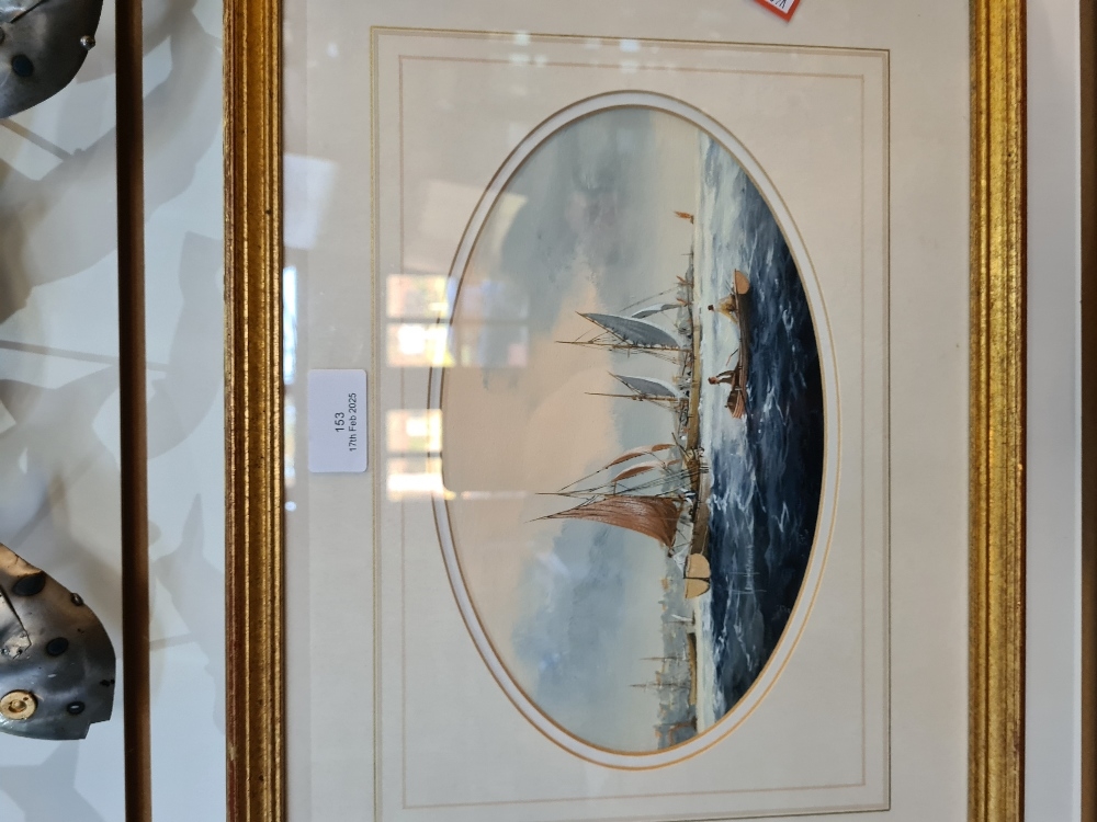 Ken Hammond | Ken Hammond 2 oval oil paintings of boats and ships ...