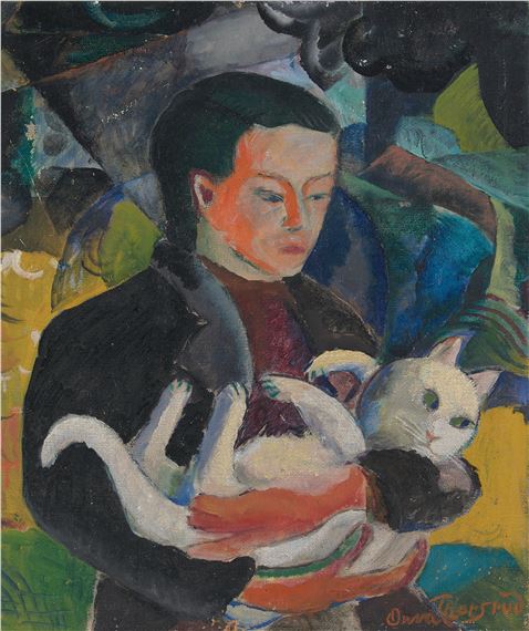Orvar Thorsrud | Gutt med katt (1910 - 1912) | MutualArt