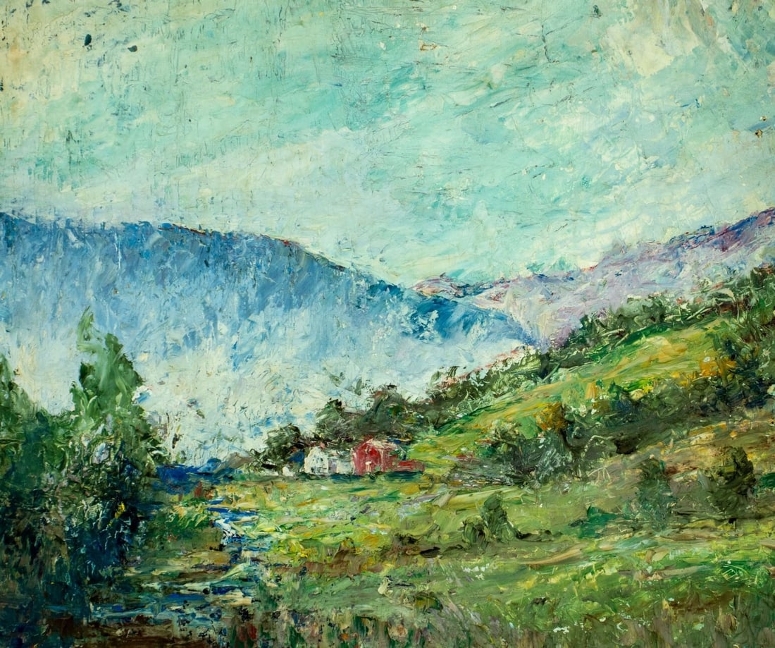 Anne Rogers Minor | Mountain Landscape with Houses | MutualArt
