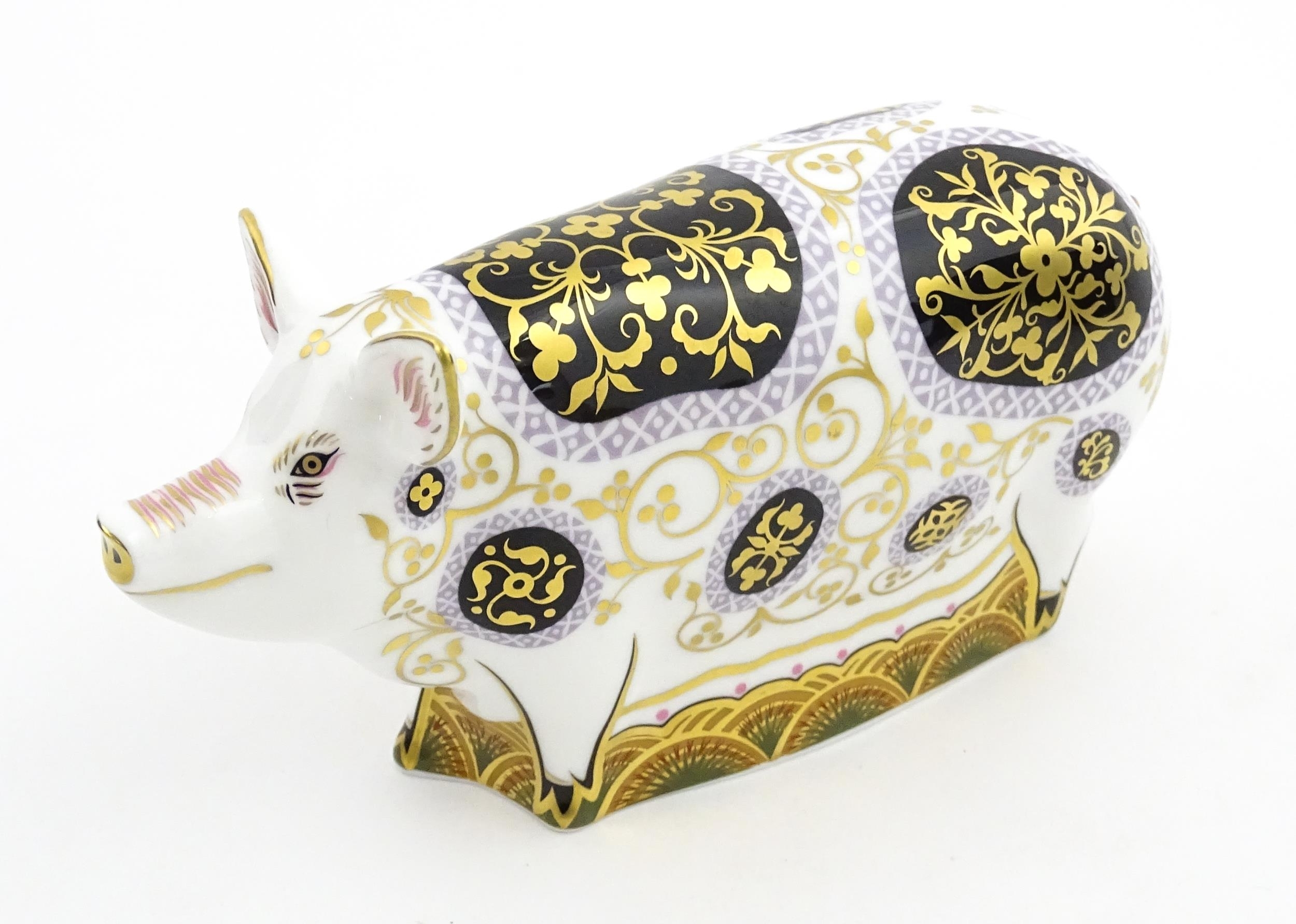 Royal Crown Derby | A Royal Crown Derby weight modelled as a Spotty Pig ...