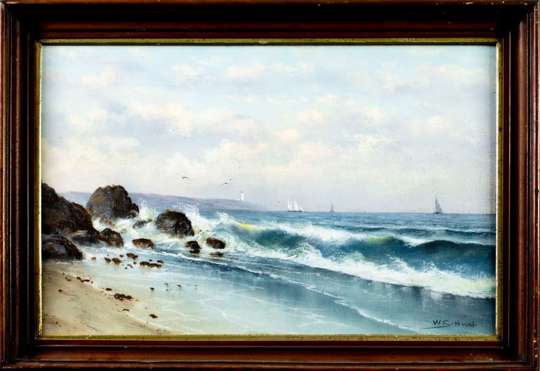 Walter Simmons Hunt | Seascape with Sailboats | MutualArt