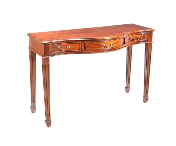 Front | MAHOGANY SERPENTINE FRONT CONSOLE TABLE | MutualArt