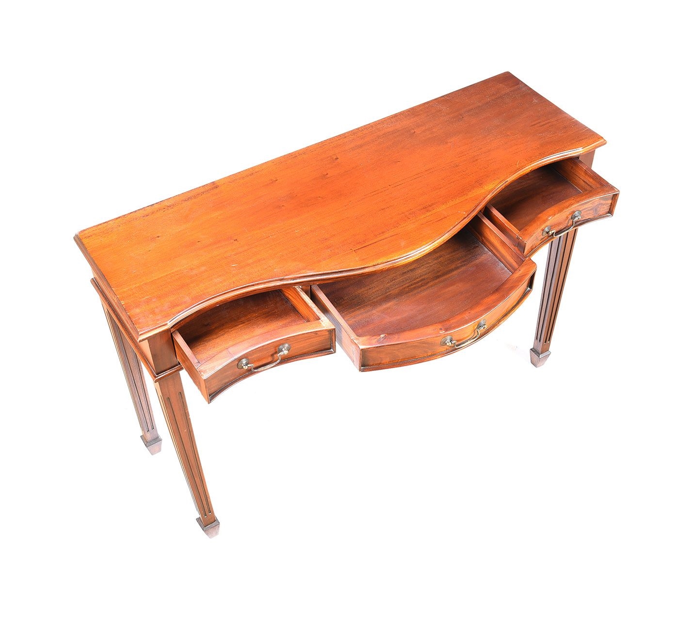 Front | MAHOGANY SERPENTINE FRONT CONSOLE TABLE | MutualArt