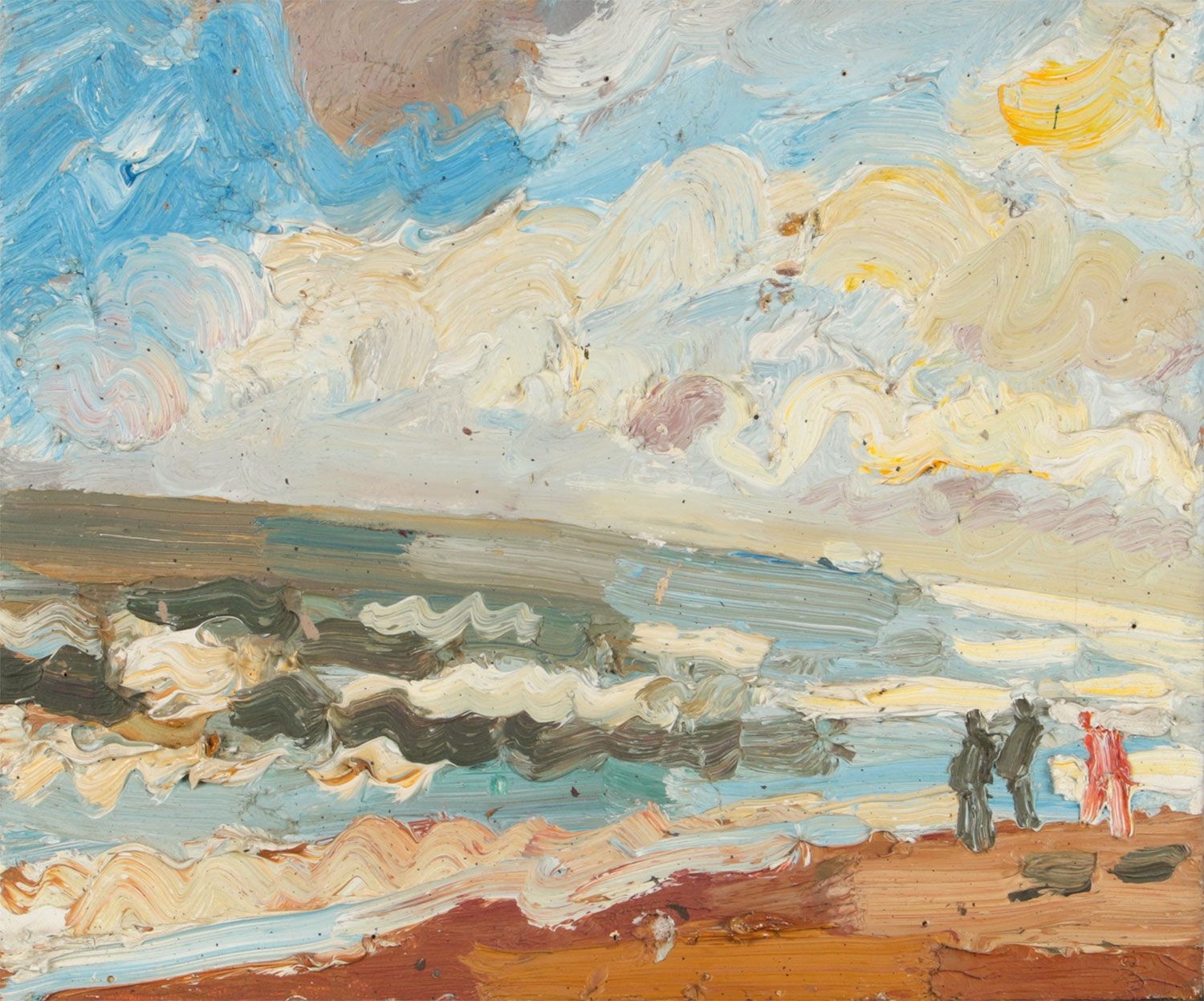 George Rowlett | THREE ANGLERS ON WALMER BEACH | MutualArt