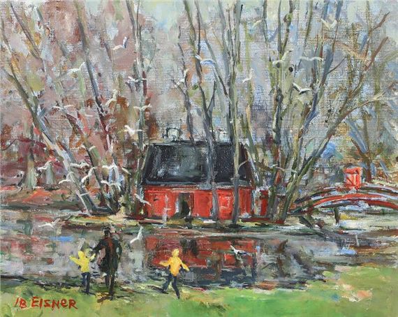 Ib Eisner | Fall landscape with persons | MutualArt