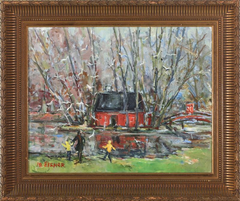Ib Eisner | Fall landscape with persons | MutualArt