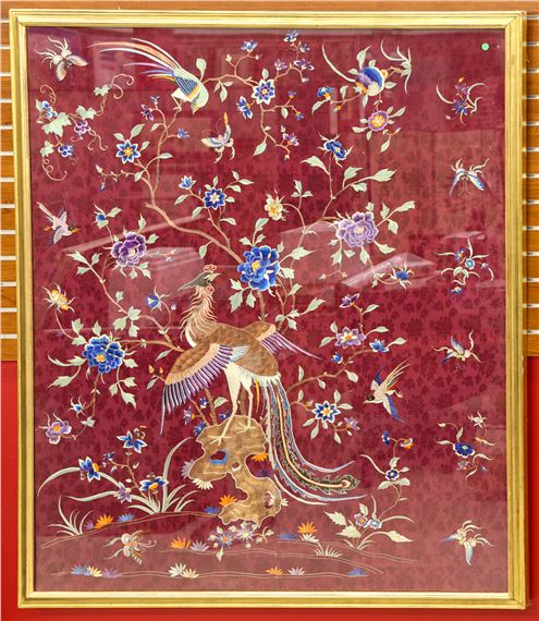 Phoenix | Large Chinese Silk Embroidered Phoenix Panel | MutualArt