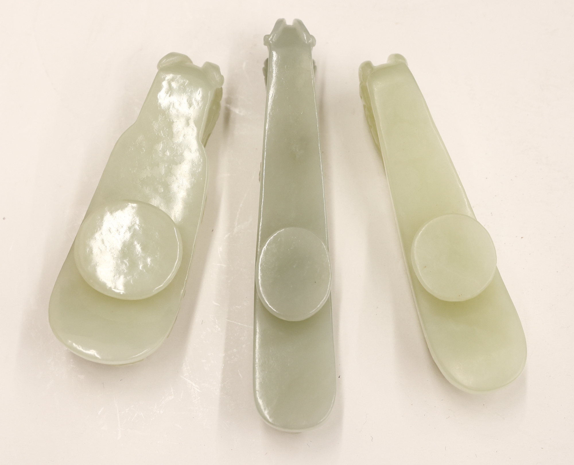 Dragon | 3pc Chinese Jade Dragon Belt Hooks | MutualArt