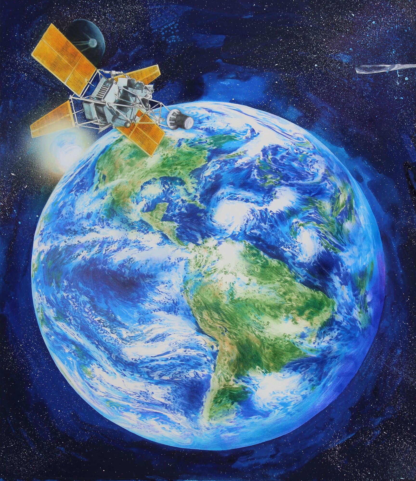 Chris Calle | Mission to Planet Earth - Satellite over City | MutualArt