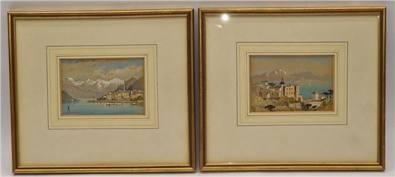 Paul Jacob Naftel | : Pair of framed and glazed fine miniature Italian ...