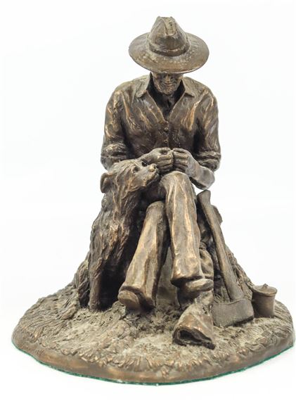 Mary Pinsent | Statue of a swagman with his faithful dog | MutualArt