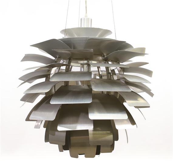 Poul Henningsen | aluminum and steel hanging light fixture featuring ...