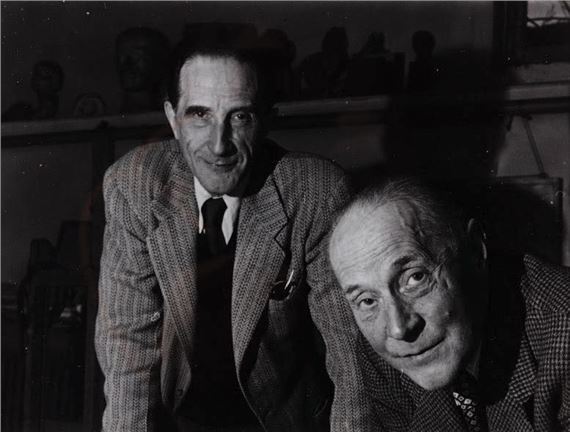 Robert Doisneau | MARCEL DUCHAMP AND JACQUES VILLON (1950) | MutualArt