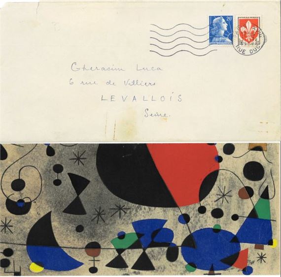 Gherasim Luca | INVITATION CARD FOR CONSTELLATIONS BY JOAN Miró (1959 ...