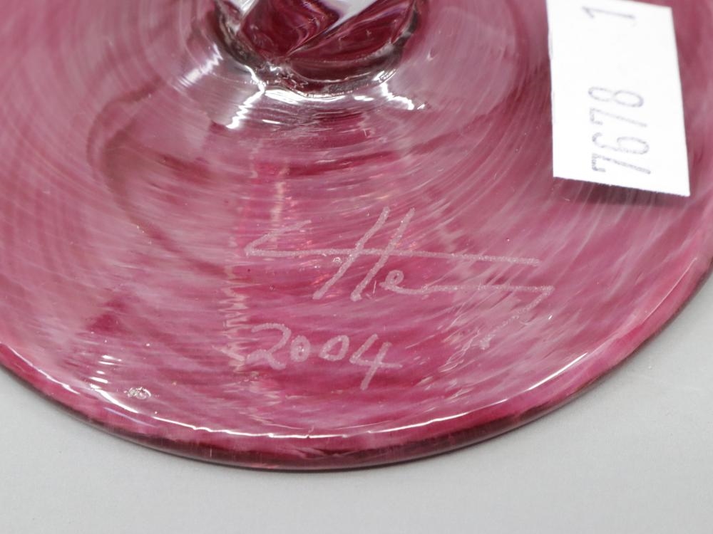 Colin Heaney | PINK BOWL AND FOOT WITH TWISTED STEM | MutualArt