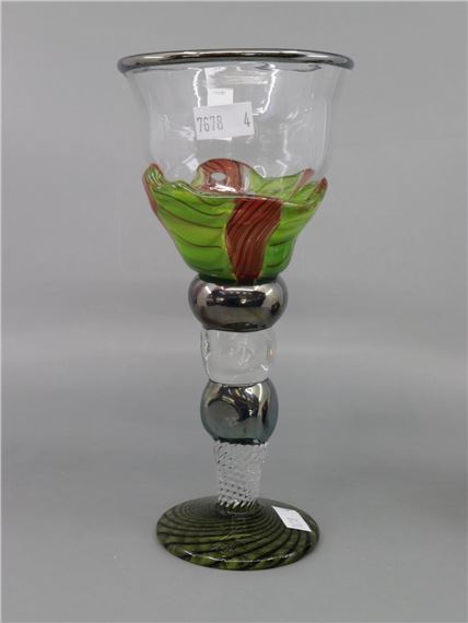 Colin Heaney | RED TO GREEN BOWL AND SPIRAL FOOT WITH CUBE INCLUSION ...