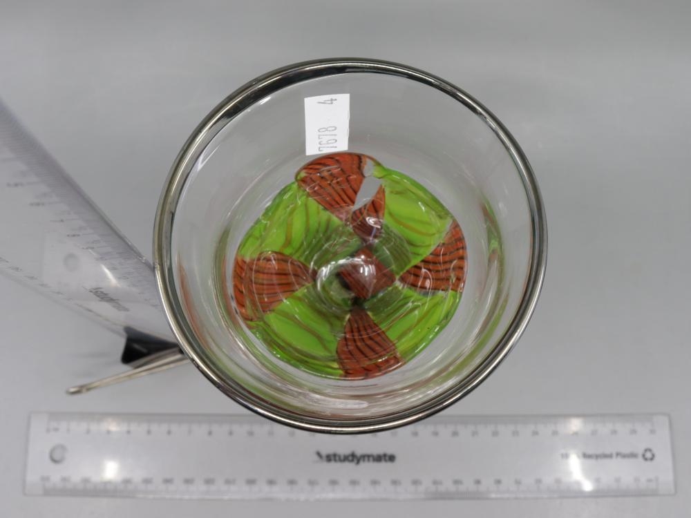 Colin Heaney | RED TO GREEN BOWL AND SPIRAL FOOT WITH CUBE INCLUSION ...