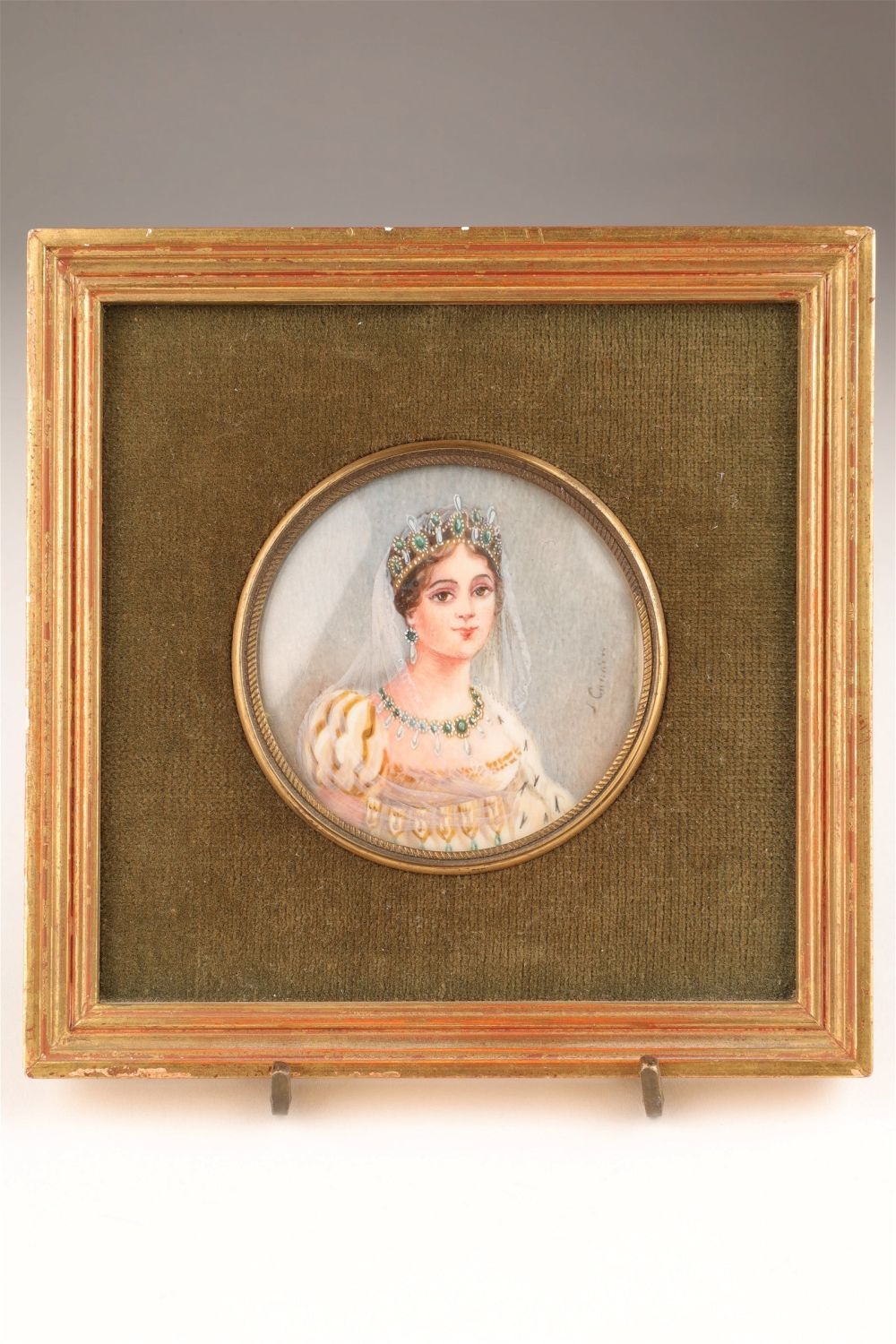 J. Canava | Antique Portrait Miniature Painting of Caroline Bonaparte | MutualArt
