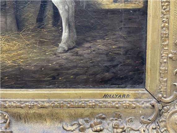 George Hillyard Swinstead | Grey Hunter in a Stable - Horse Portrait ...