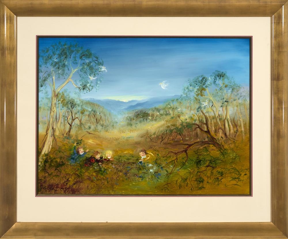 David Boyd | Children Playing with Cockatoos | MutualArt