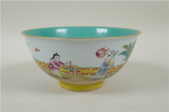 Yongzheng | A Chinese polychrome porcelain bowl decorated with children ...