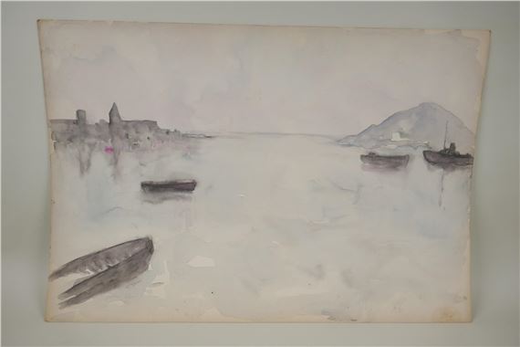 John Stanton Ward | boats in a coastal inlet | MutualArt