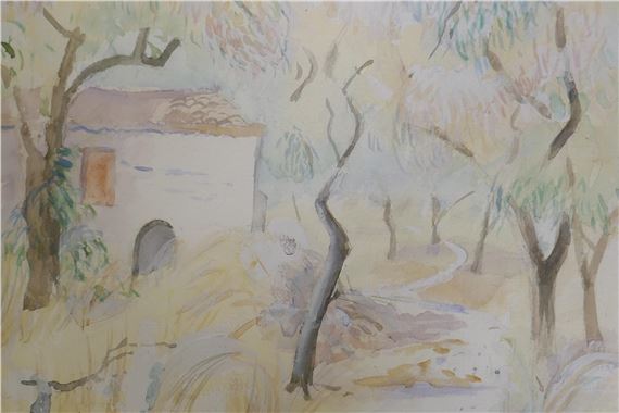 Susan Beaulah | figure resting under the shade of trees (1989) | MutualArt