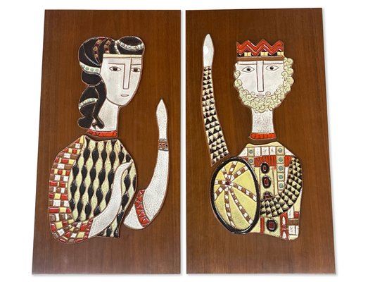 Harris Strong | A pair of earthenware glazed tiles depicting modernist ...