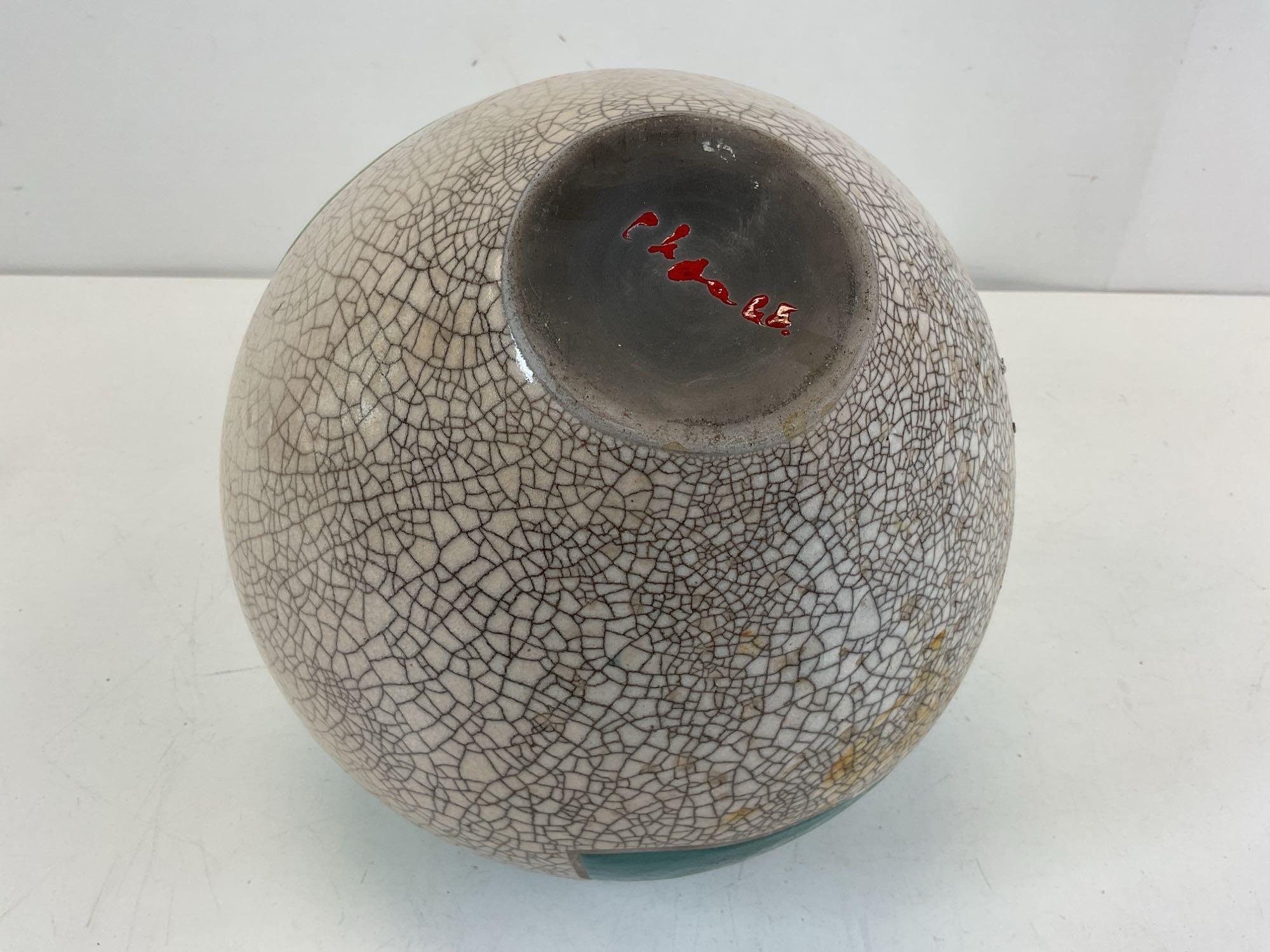 Robert Maurel | Robert Chance fish design pottery vase with craquelure ...