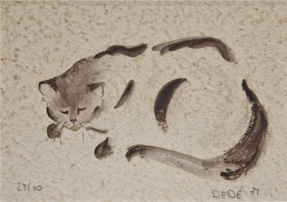 Dede | Cuddled cat ESTAMPE | MutualArt