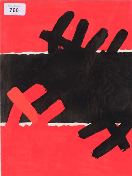 Giuseppe Capogrossi | Surface Rouge Et Noir (1957) | MutualArt