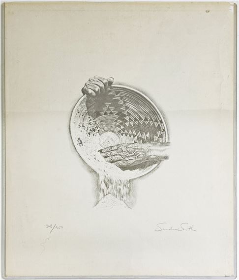 Sandra Smith | A Sandra Smith print of winnowing grains in a Native ...