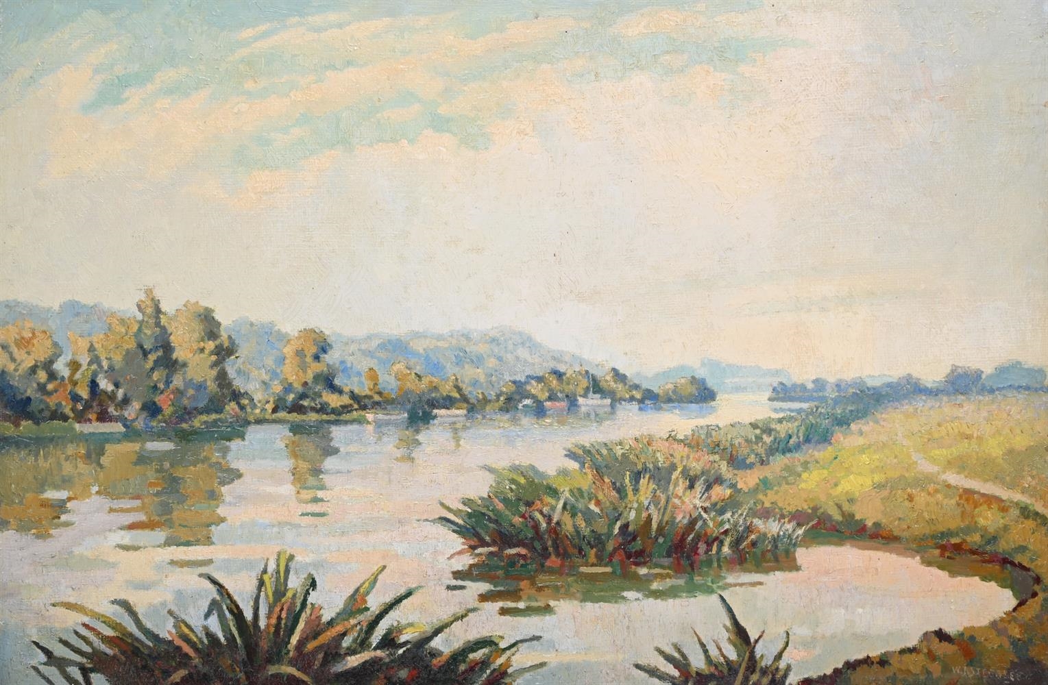 Walter James Steggles | THE THAMES AT BOURNE END (Circa 1960) | MutualArt