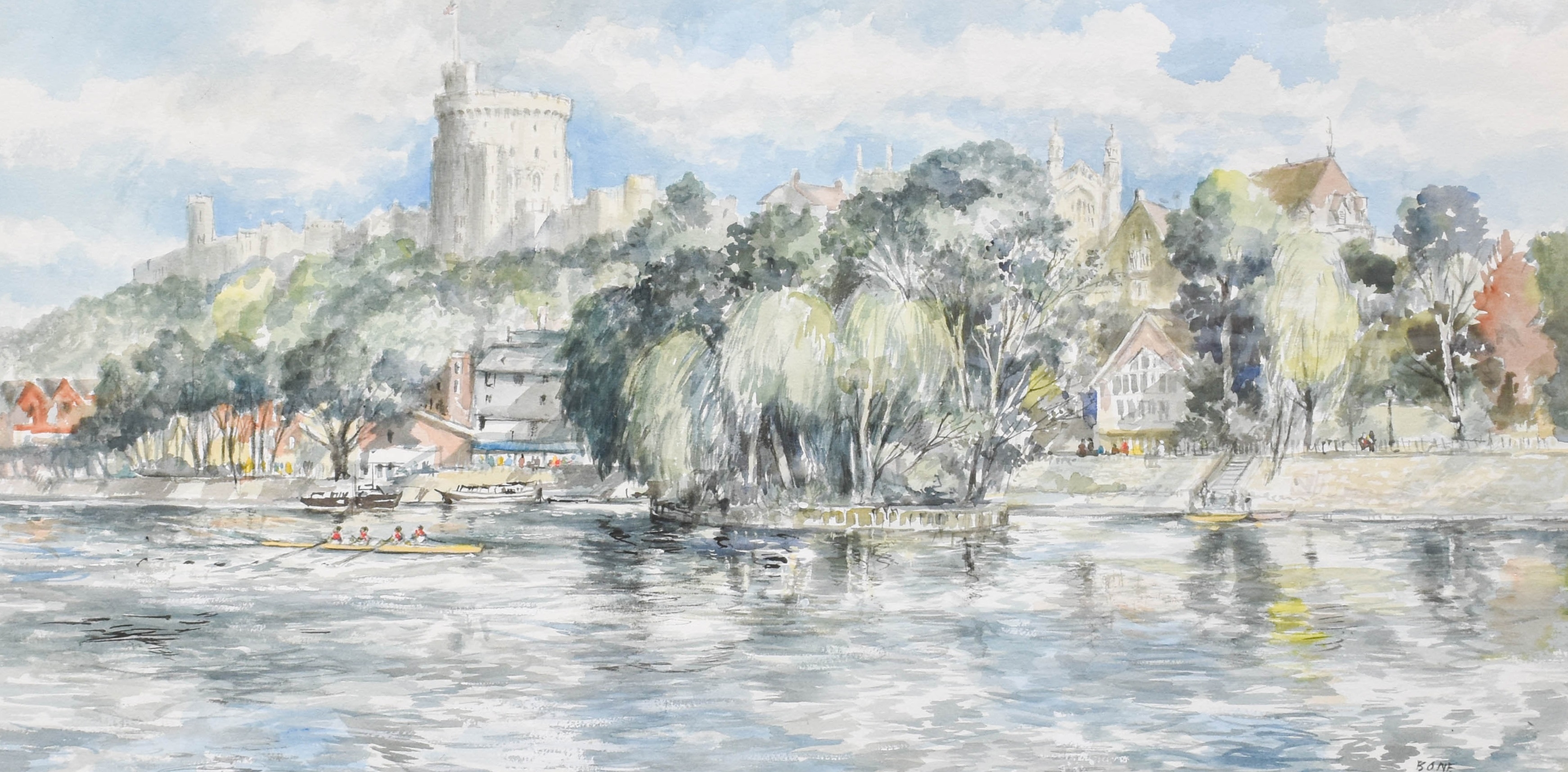 Charles Bone | Windsor Castle from the Thames | MutualArt