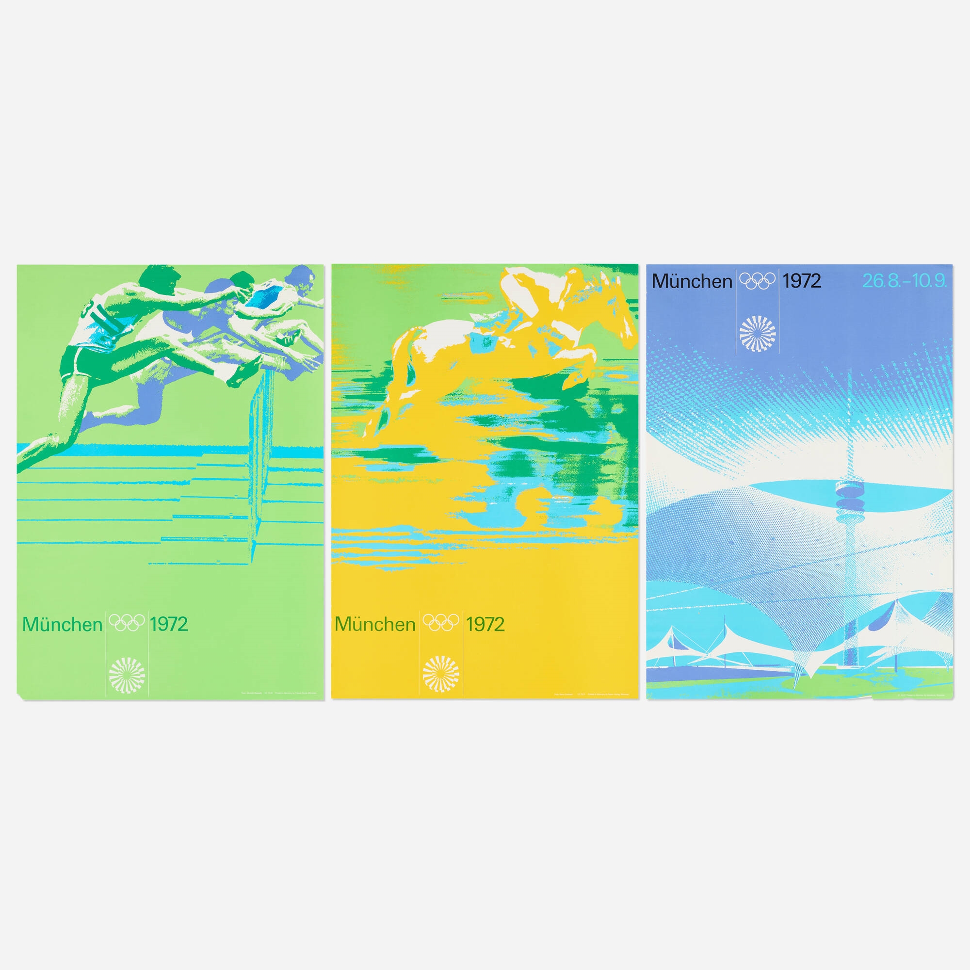 Otl Aicher | Munich 1972 Olympics poster (three works (1972) | MutualArt