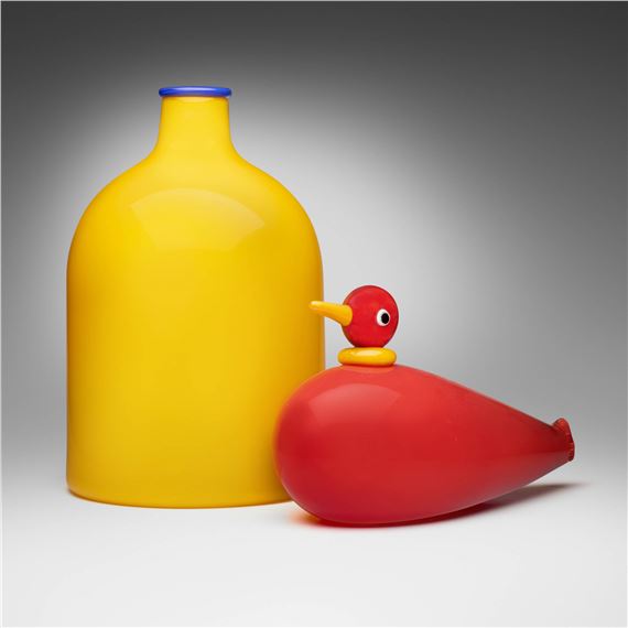 Robbie Miller | Duck sculpture and vase (1999) | MutualArt