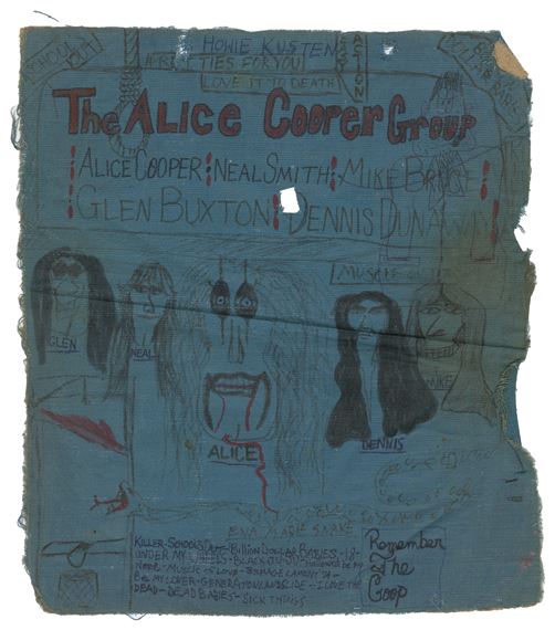 Howie Pyro | Alice Cooper Group Fan Drawing on Fabric (Circa 1970s ...