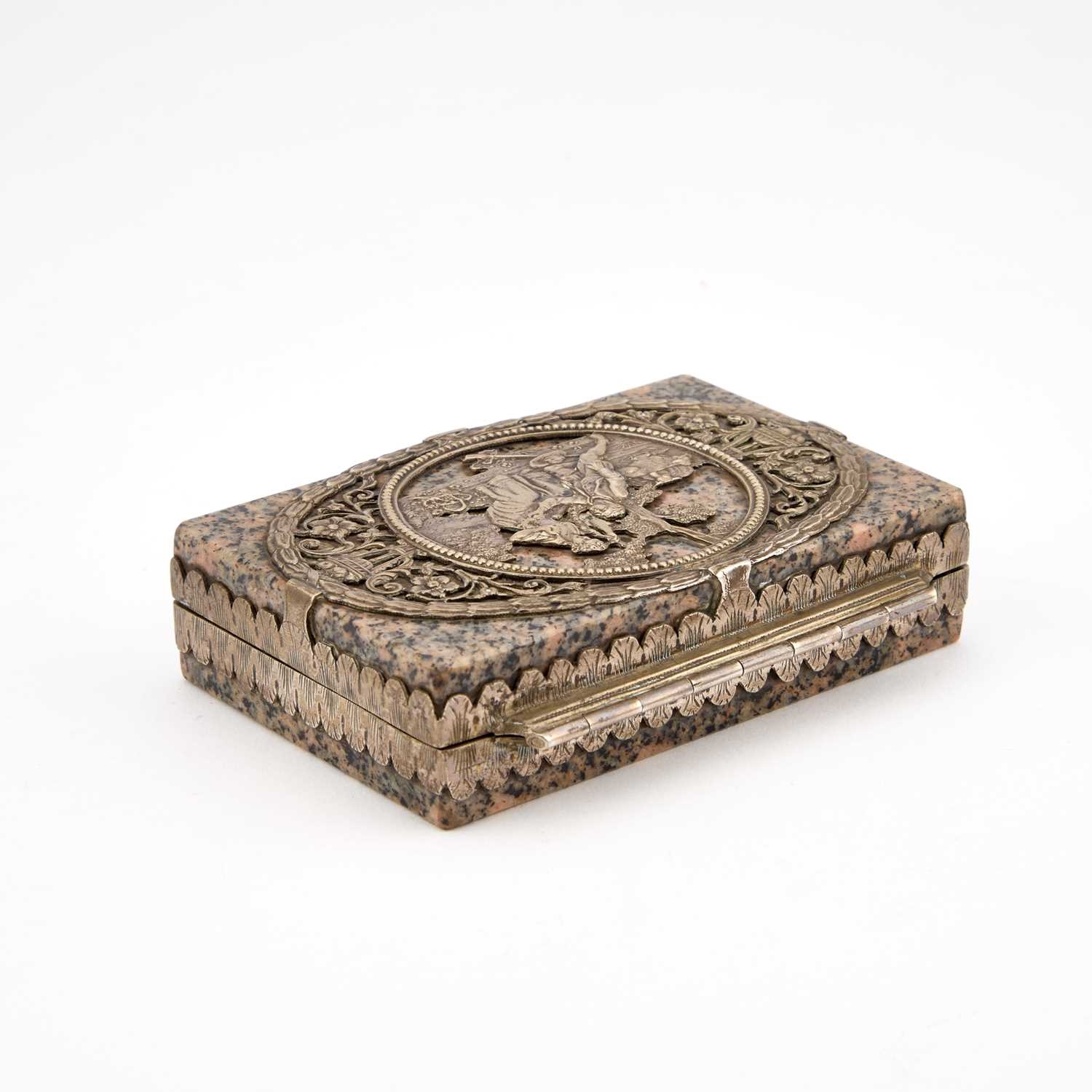 Silver | AN UNUSUAL SILVER-MOUNTED GRANITE SNUFF BOX 19TH CENTURY OR ...