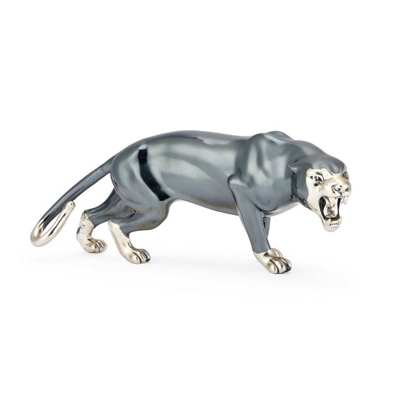 Silver | AN ITALIAN PATINATED SILVER MODEL OF A PANTHER | MutualArt