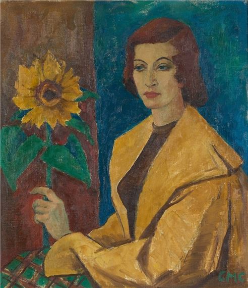 Colland Constantin von Mitschke | Frau m. Sonnenblume (vermutlich Frau ...