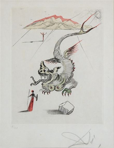 Salvador Dalí | Poems de Mao Tse Tung - Le Dragon (1967) | MutualArt